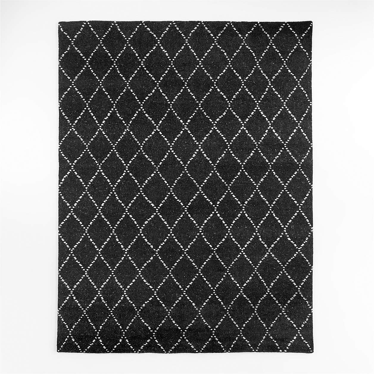 Safi Diamond Moroccan Black & White Area Rug 10'x14' + Reviews | Crate ...