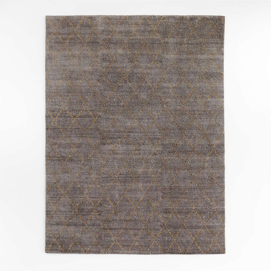 Safi Diamond Moroccan Dark Grey Area Rug 10'x14' + Reviews | Crate & Barrel
