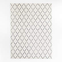 Safi Diamond Moroccan White & Black Area Rug 10'x14' + Reviews | Crate ...