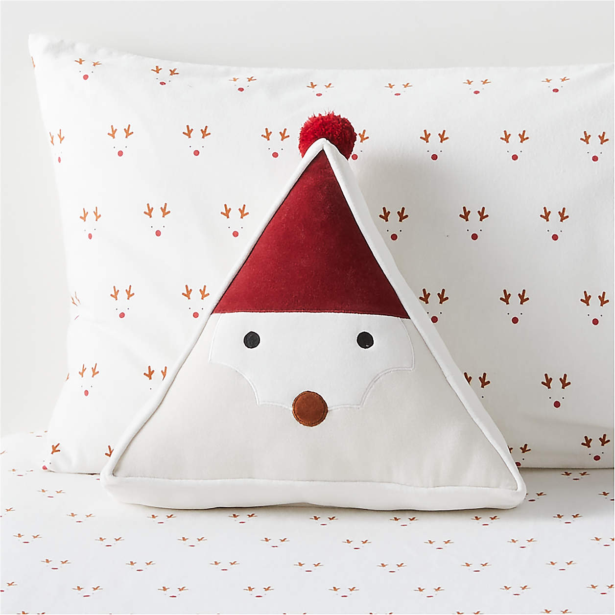 Santa Claus Triangle Velvet Kids Christmas Throw Pillow + Reviews ...