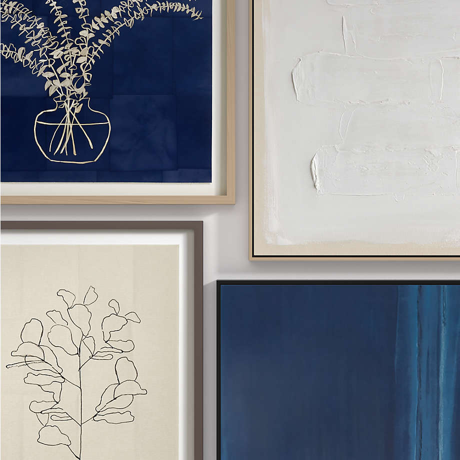 'Sapphire Botany' Framed Gallery Wall Set | Crate & Barrel