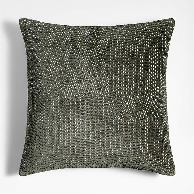Velvet Linen 14x14 Pumila Taupe Gusset Throw Pillow by Laura Kim ...