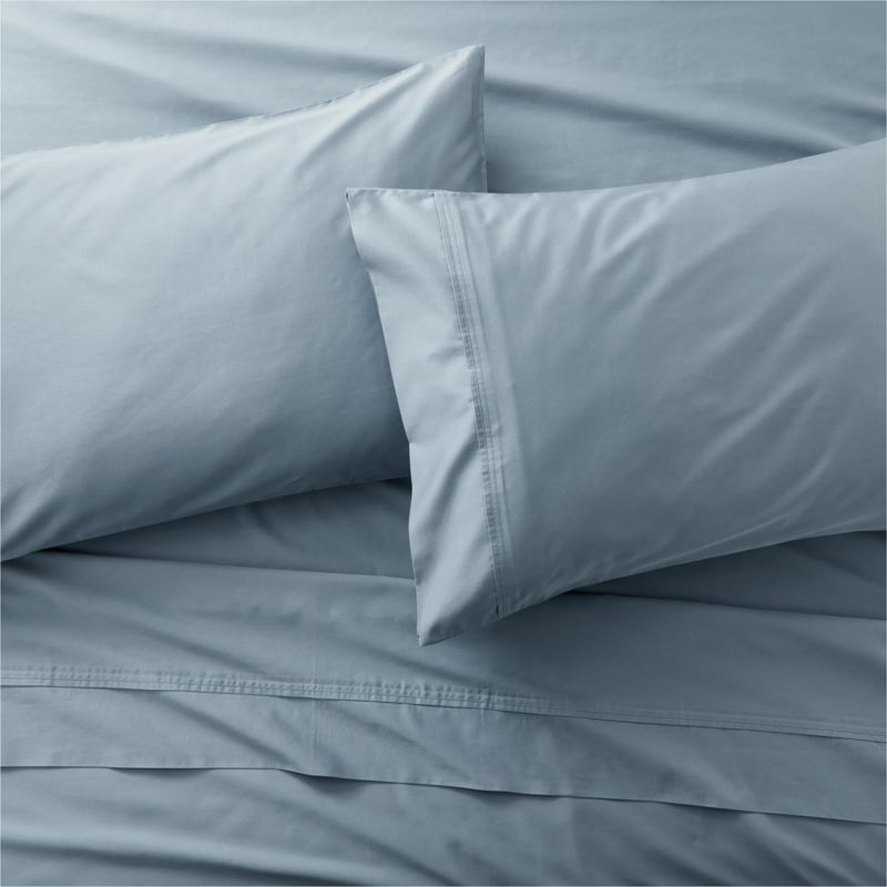 400 Thread Count Sateen Blue King Sheet Set Reviews Crate Barrel