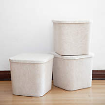 Sortjoy Original Stone Sculpted Storage Bin with Lid | Crate & Barrel