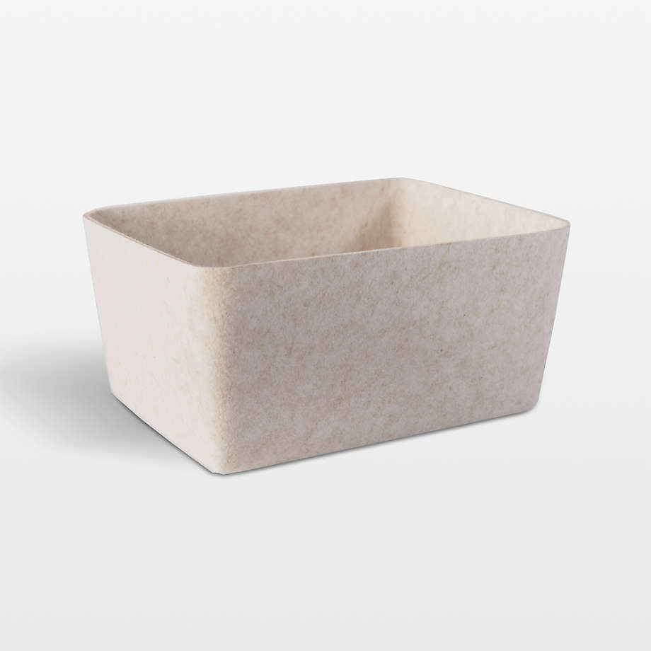 Sortjoy Wide Stone Sculpted Storage Bin | Crate & Barrel