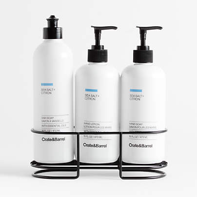 Stainless Steel Sea Salt + Citron 3-Piece Set | Crate & Barrel