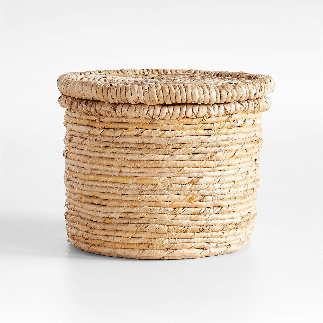 Seaton Small Round Woven Storage Basket with Lid + Reviews | Crate ...