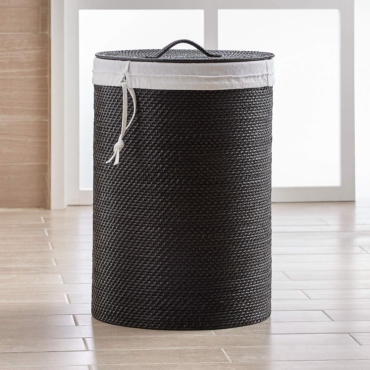 Sedona Black Hamper with Liner | Crate & Barrel