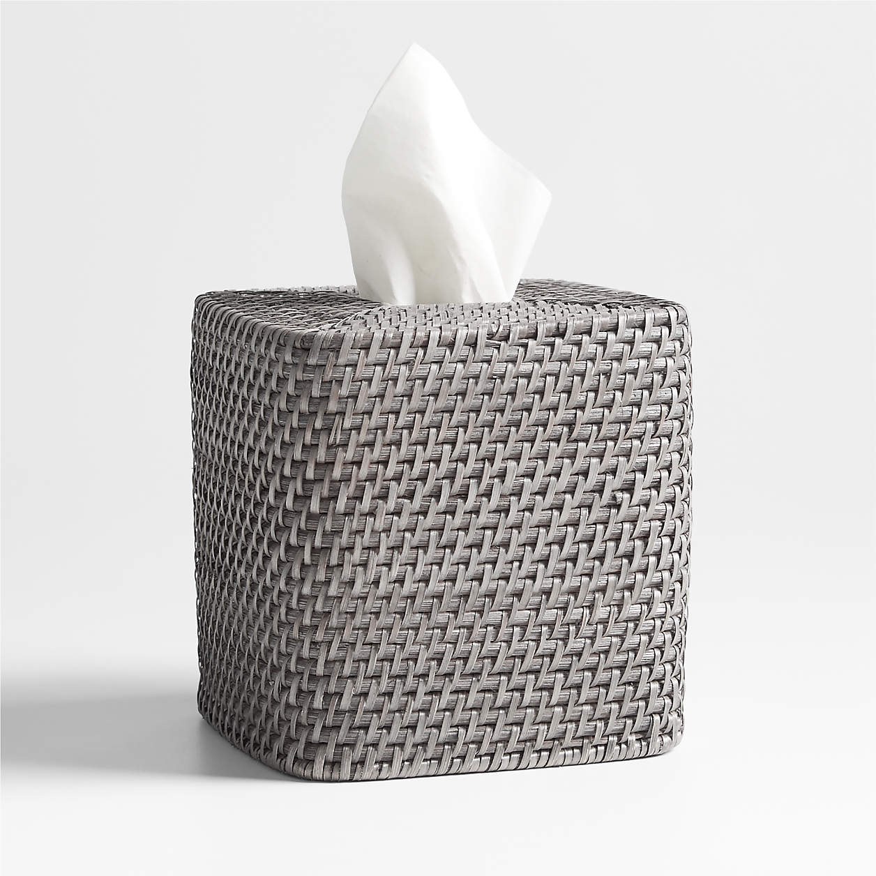 Sedona Grey Square Tissue Box Cover + Reviews | Crate & Barrel
