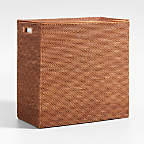 Sedona Large Honey Brown Laundry Hamper + Reviews | Crate & Barrel