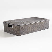 Sedona Grey Under Bed Storage Basket + Reviews | Crate & Barrel