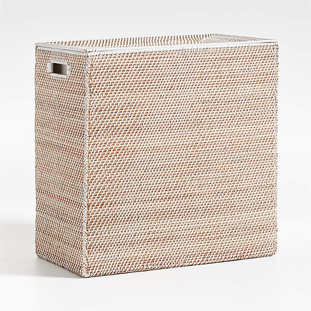 Dixon Bamboo Hamper with Liner + Reviews | Crate & Barrel
