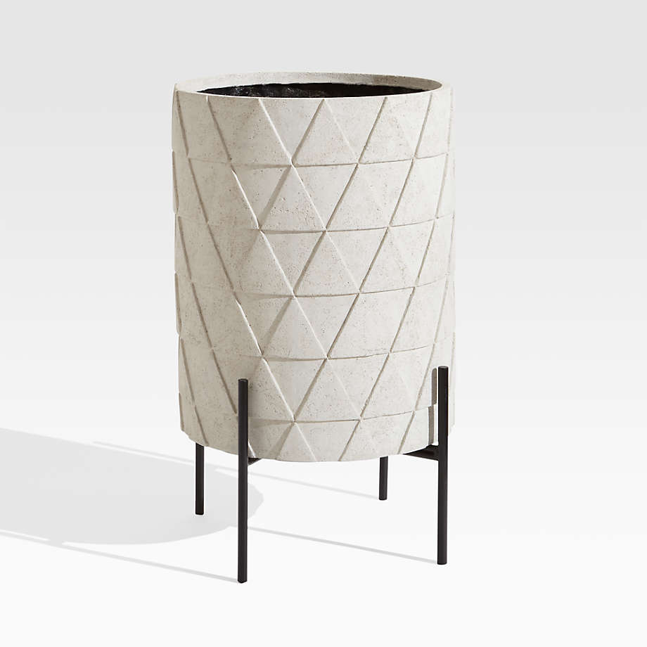 Sema Geometric Triangle Volcanic Stone Outdoor Planter with Planter ...