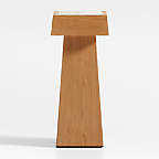 Seriana Natural Oak Wood and Marble Square Pedestal End Table + Reviews ...