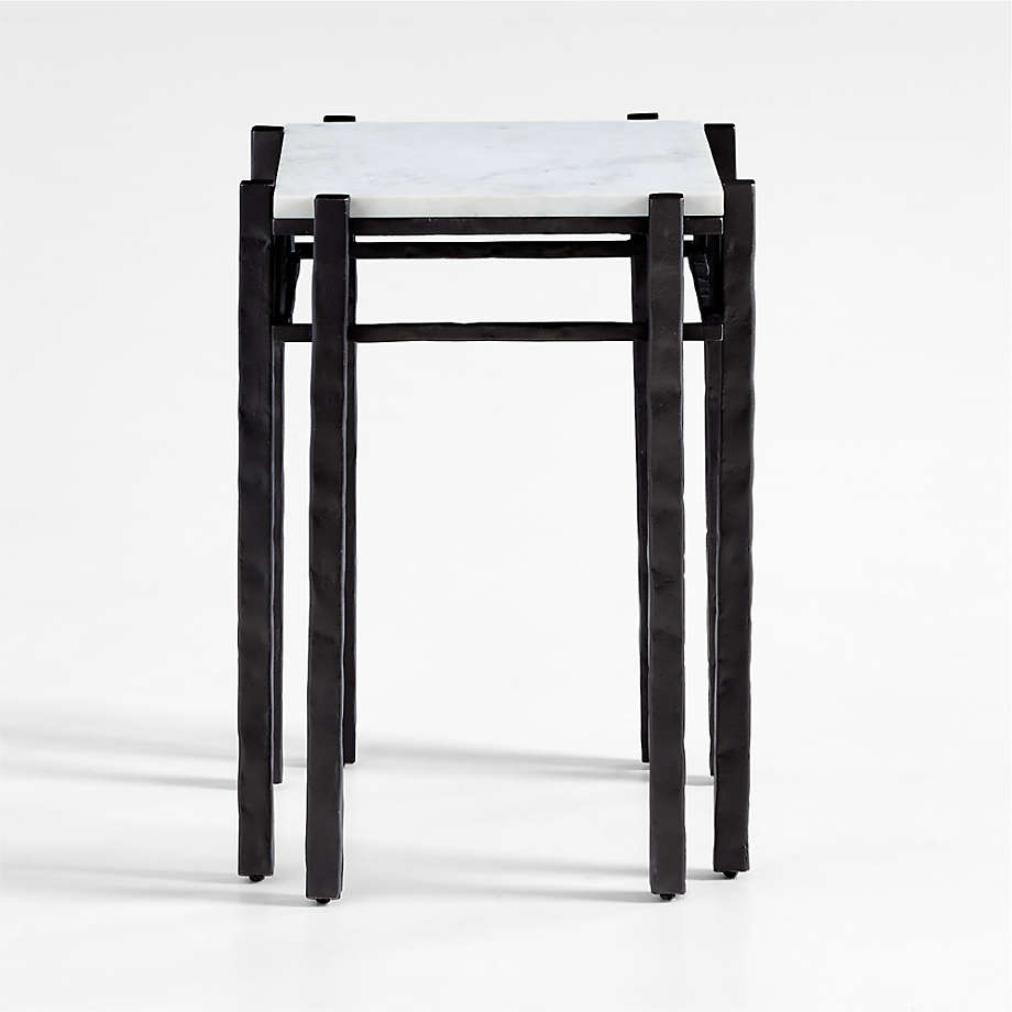 Serra White Marble End Table | Crate & Barrel