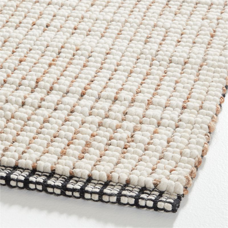 Seville Jute/Wool Blend Striped White Area Rug 8'x10' | Crate & Barrel
