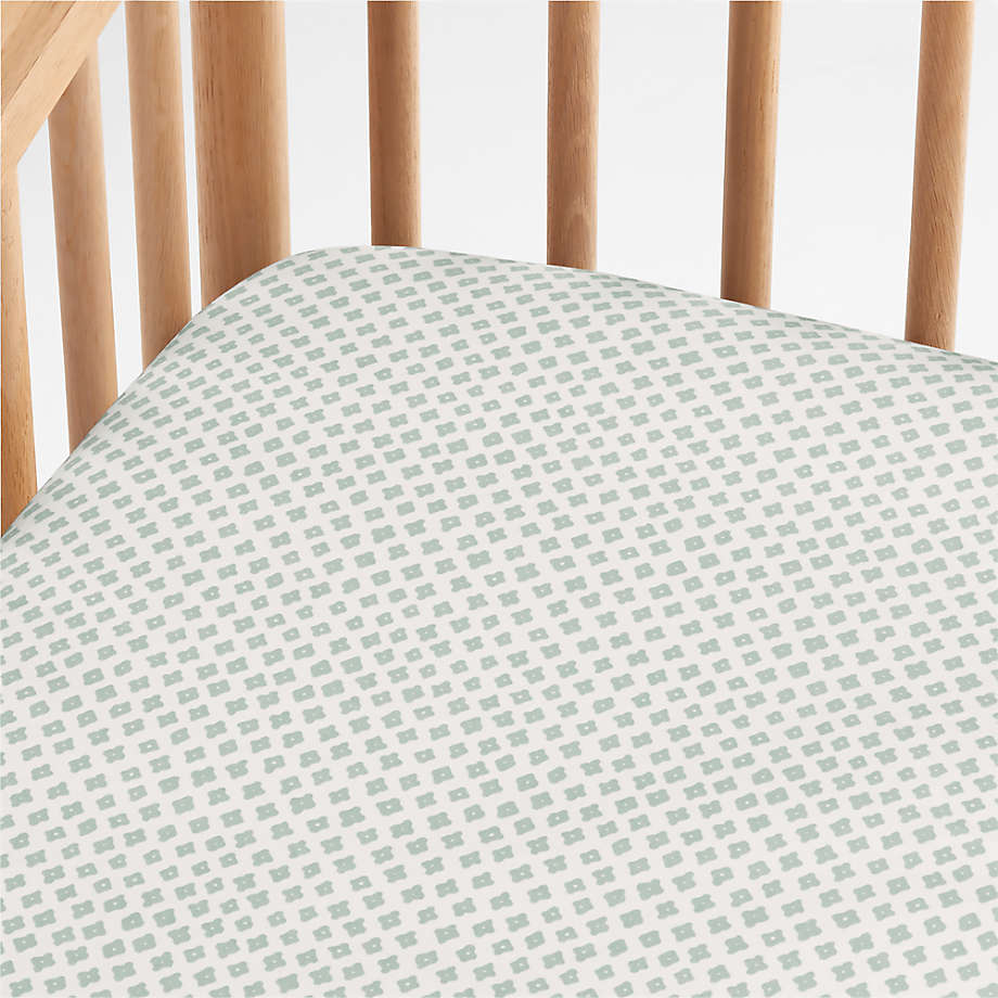 Shome Organic Patterned Blue Baby Crib Fitted Sheet by John Robshaw ...