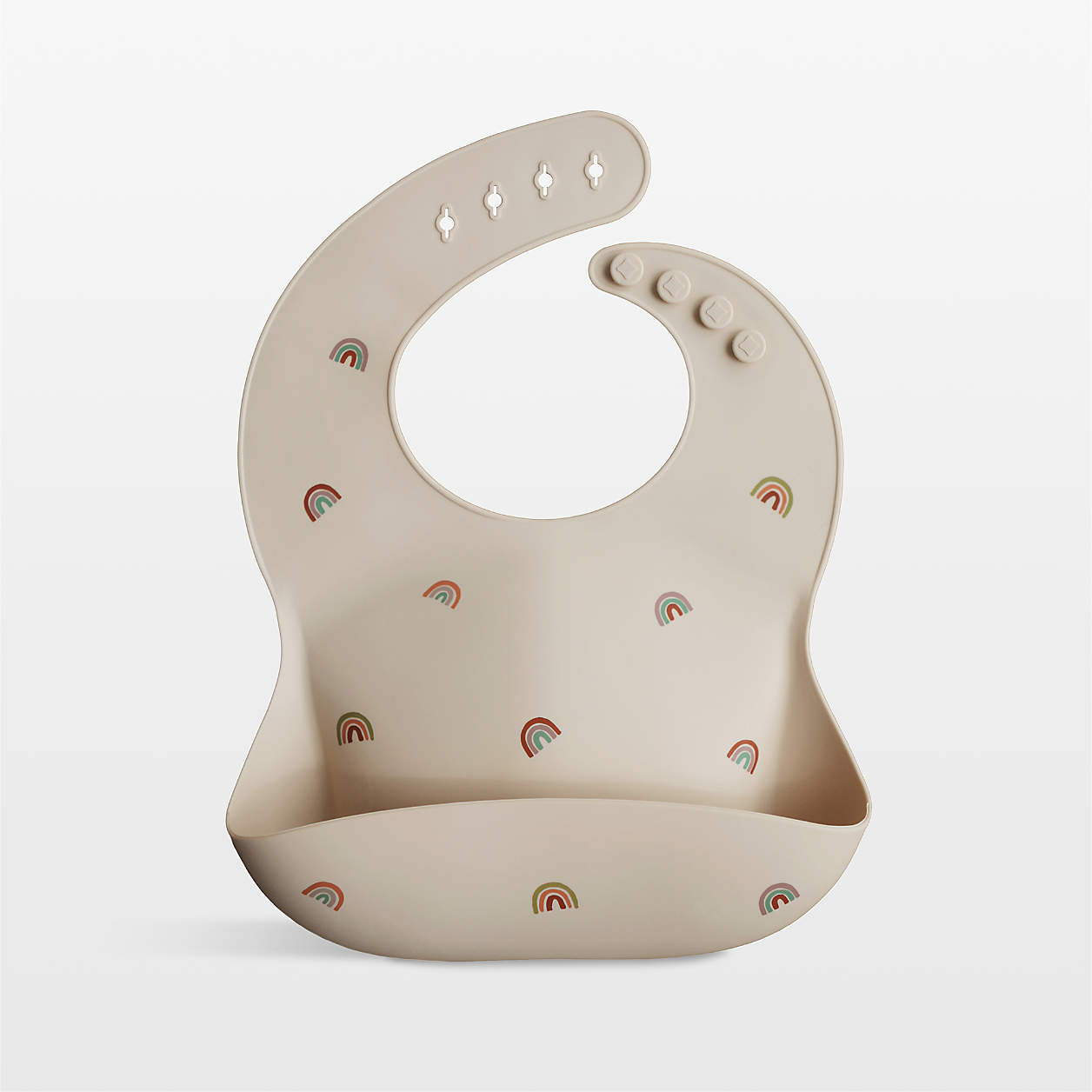Mushie Rainbows Silicone Baby Bib + Reviews | Crate & Kids