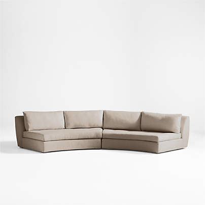 Sinuous 3-Piece Chaise Sectional Sofa by Athena Calderone | Crate & Barrel