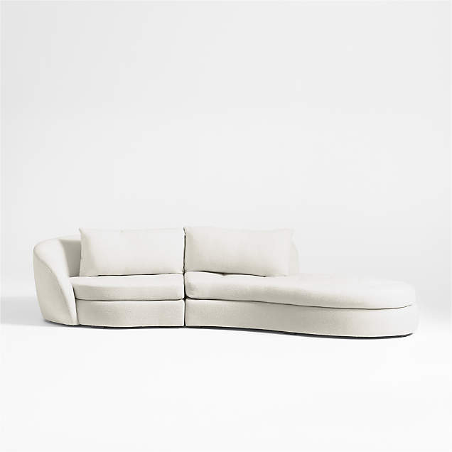 Sinuous 2-Piece Chaise Sectional Sofa by Athena Calderone | Crate & Barrel