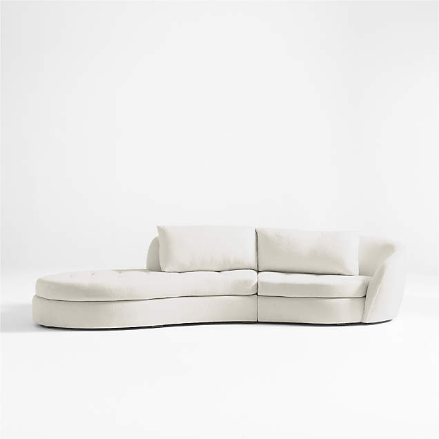 Sinuous 3-Piece Chaise Sectional Sofa by Athena Calderone | Crate & Barrel