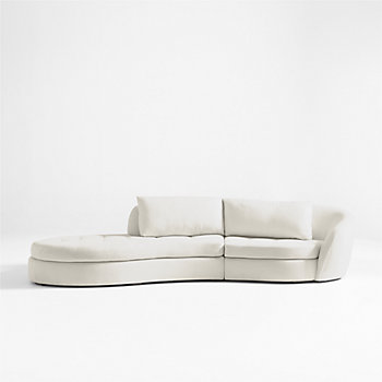 Sinuous 3-Piece Curved Sectional Sofa with Chaise Lounge by Athena Calderone | Crate & Barrel