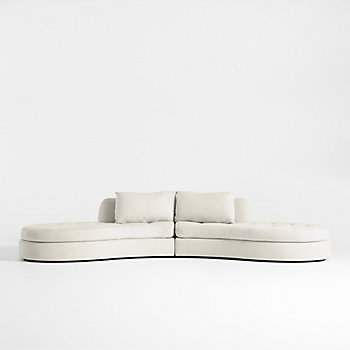 Sinuous 3-Piece Curved Sectional Sofa with Chaise Lounge by Athena ...