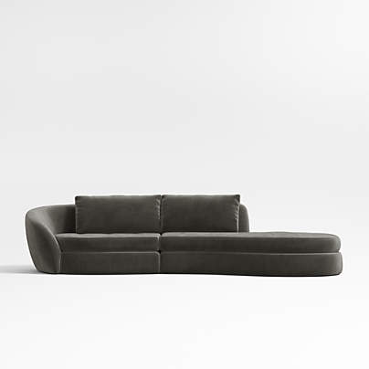 Sinuous 2-Piece Chaise Sectional Sofa by Athena Calderone | Crate & Barrel