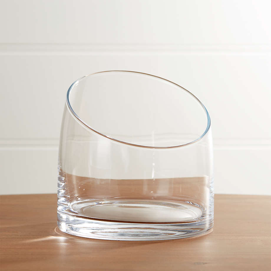 Slant Glass Vase 625 Reviews Crate And Barrel