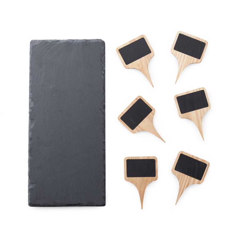 Slate Cheese Board Platter and Cheese Markers Set + Reviews | Crate ...