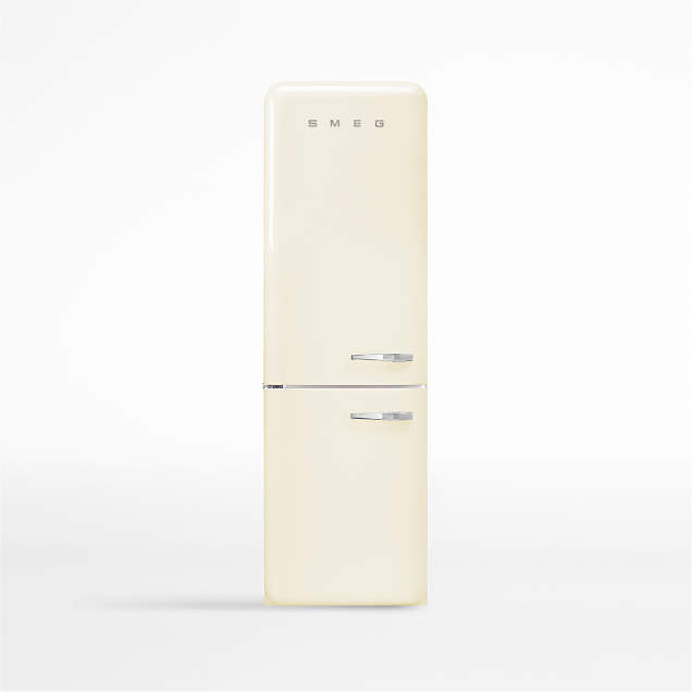 Smeg FAB 5 Cream Mini Left-Hinge Refrigerator | Crate & Barrel