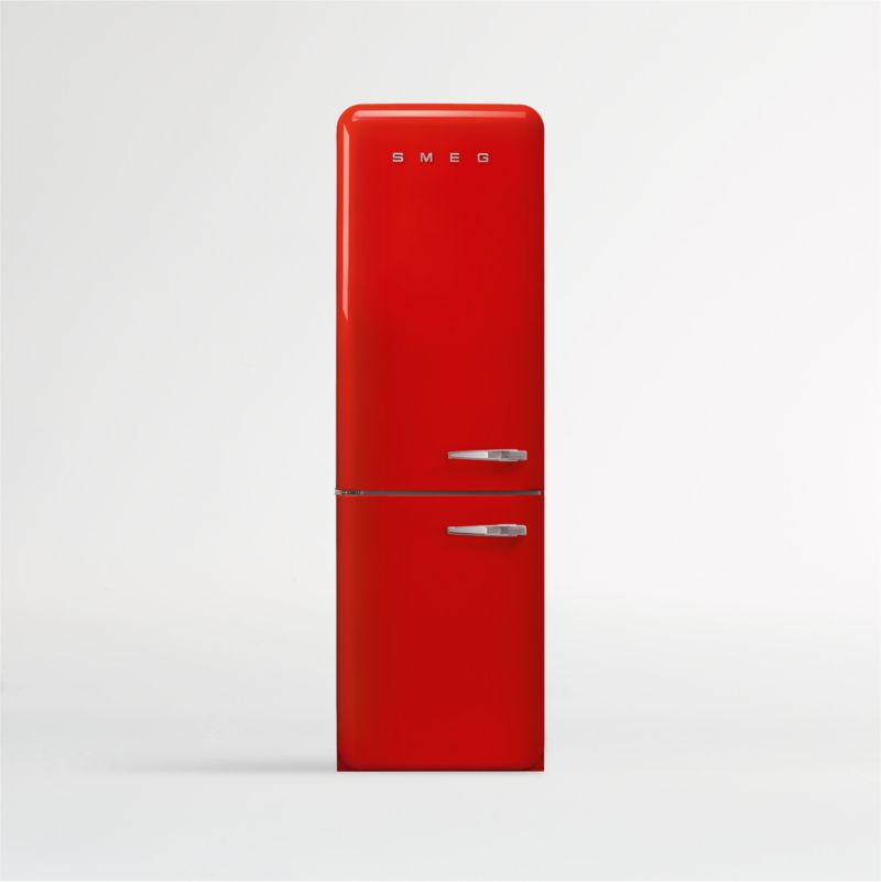 Smeg Red Two-Door Left-Hinge Refrigerator | Crate & Barrel