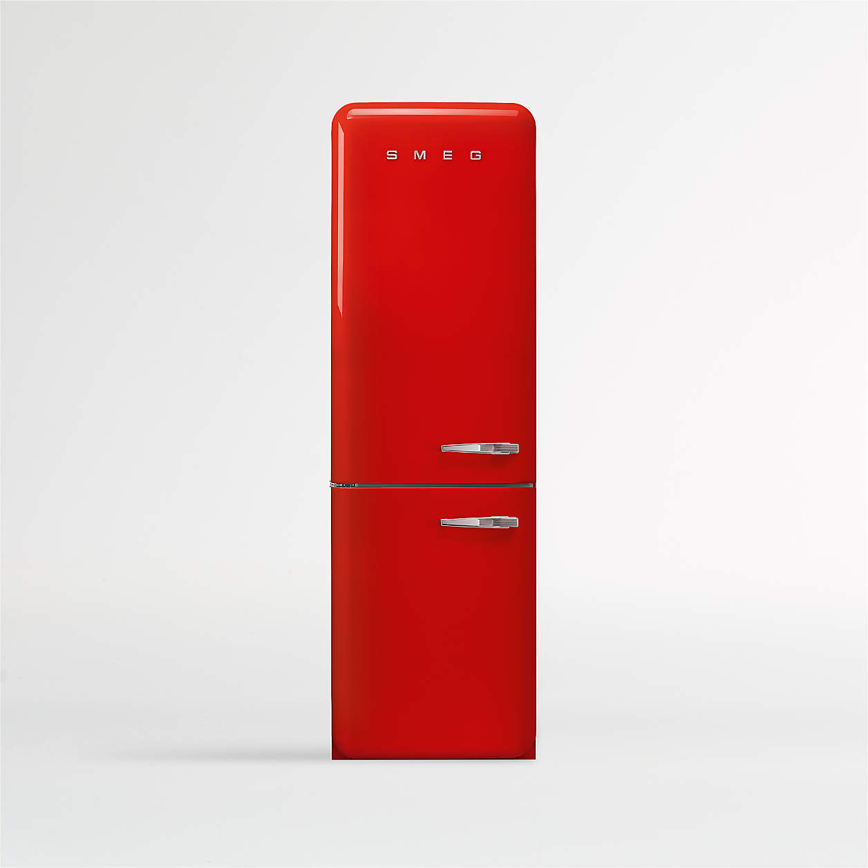 Smeg Red Two-Door Left-Hinge Refrigerator | Crate & Barrel