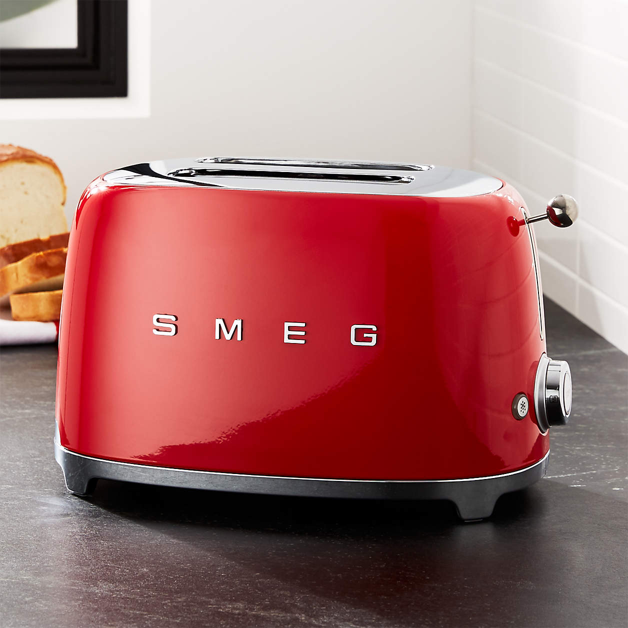 Smeg Red 2-Slice Retro Toaster + Reviews | Crate & Barrel