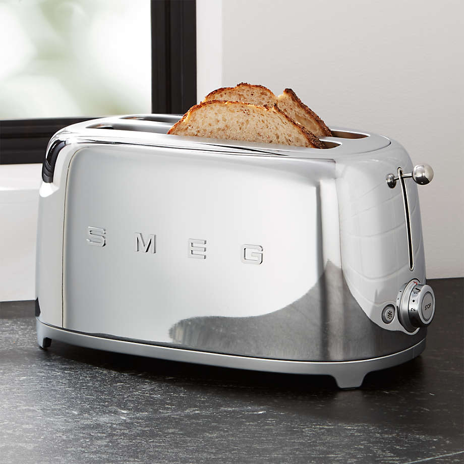 Smeg Silver Retro Toasters | Crate & Barrel