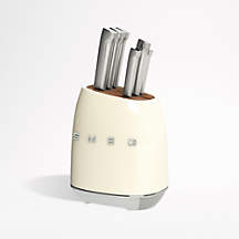 Smeg Creme 7-Piece Knife Block Set + Reviews | Crate & Barrel