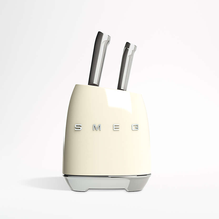 Smeg Creme 7-Piece Knife Block Set + Reviews | Crate & Barrel
