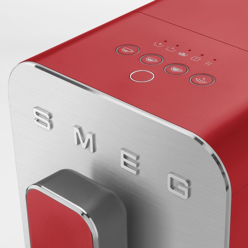 Smeg Red Automatic Coffee and Espresso Machine with Milk Frother ...