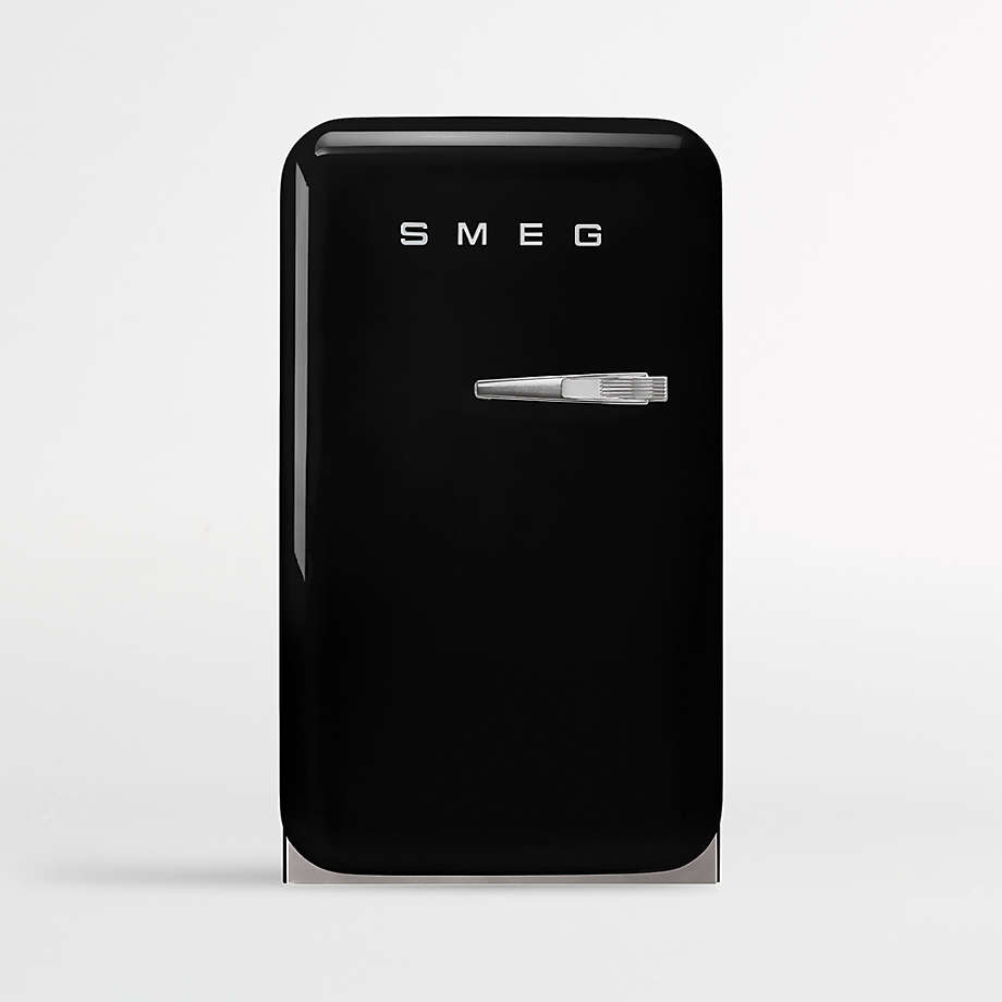 Smeg FAB 5 Black Mini Left-Hinge Refrigerator | Crate & Barrel