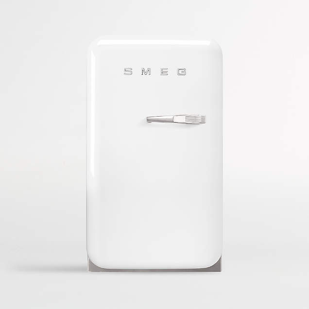 Smeg Cream Mini Left-Hinge Refrigerator | Crate & Barrel