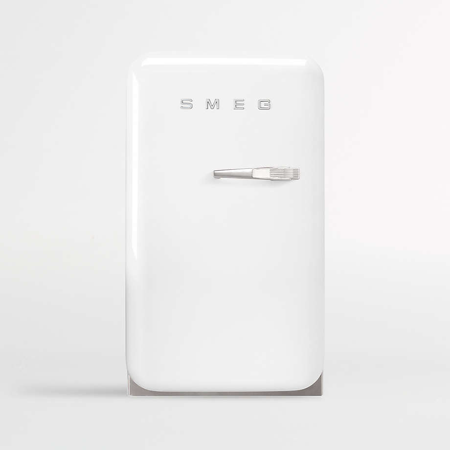 Smeg FAB 5 White Mini Left-Hinge Refrigerator | Crate & Barrel