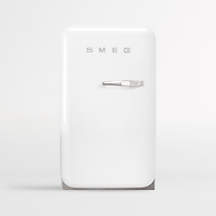 SMEG FAB 5 White Mini Left-Hinge Refrigerator + Reviews | Crate & Barrel