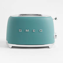 SMEG Matte Jade Green 2-Slice Retro Toaster + Reviews | Crate & Barrel