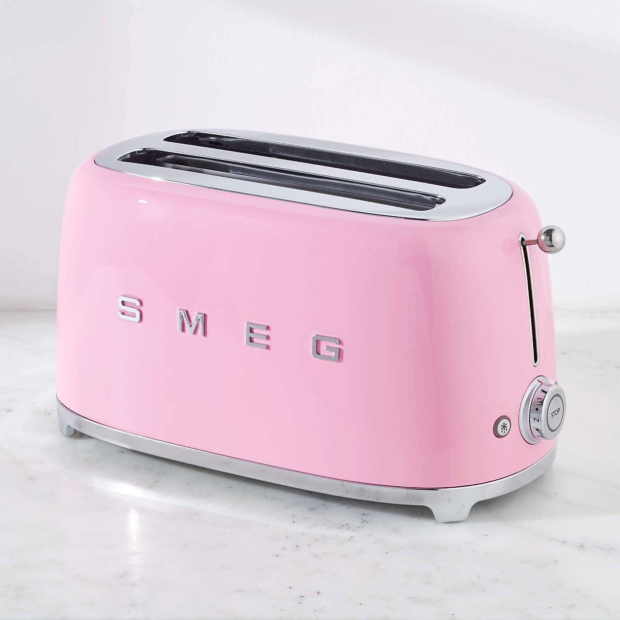 Smeg Pink 4-Slice Toaster + Reviews | Crate & Barrel