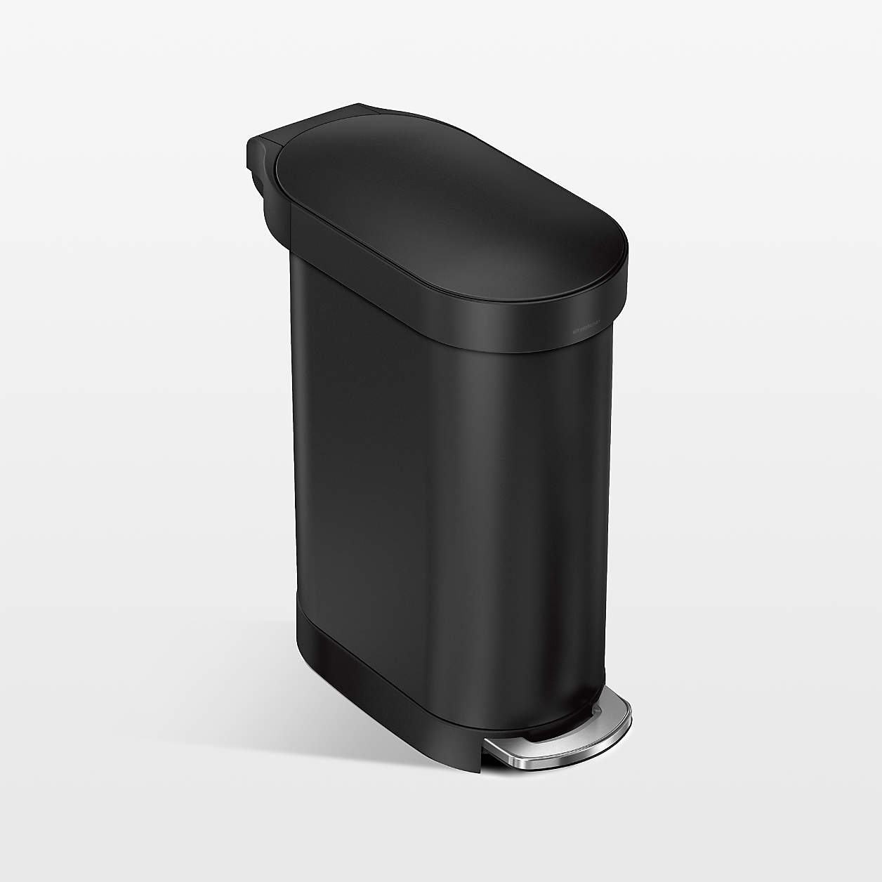 simplehuman Matte Black Stainless Steel 45-Liter Slim Step Trash Can ...