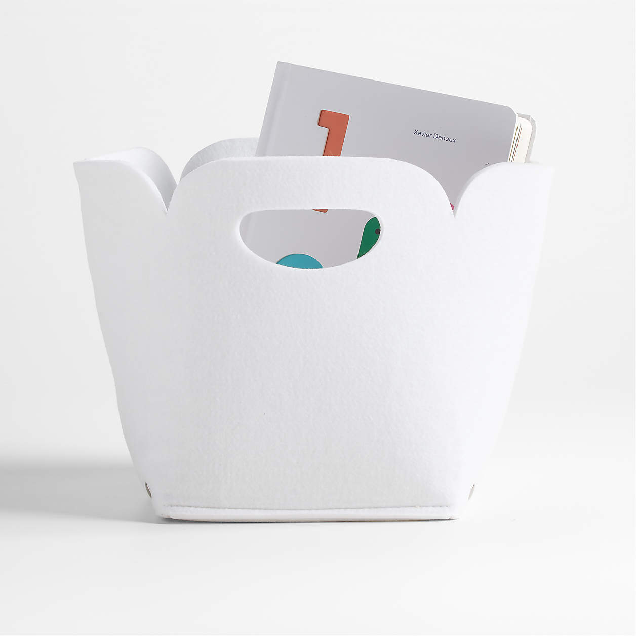 Aw Snap Felt White Cube Bin + Reviews | Crate & Kids