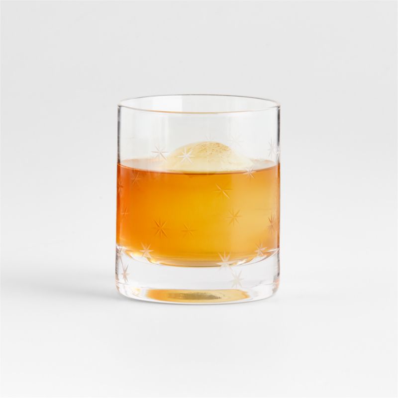 Snowflake Etched Double Old Fashioned Glass Crate And Barrel