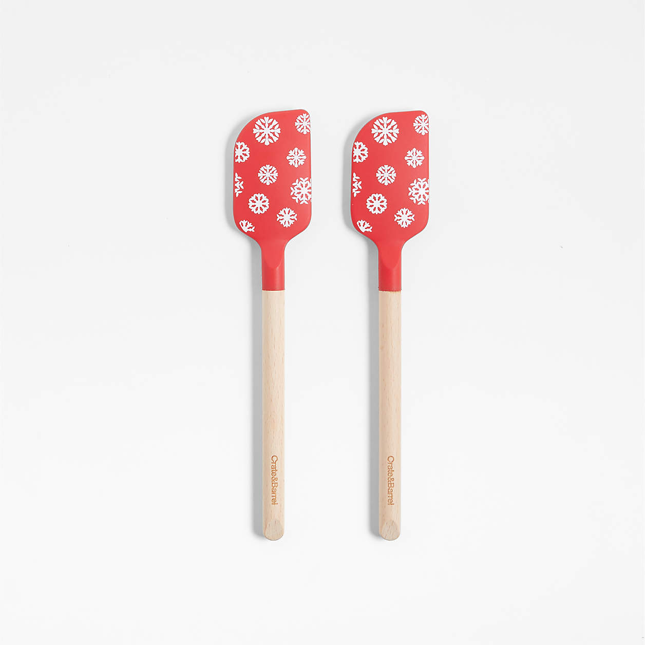 Snowflake Red Silicone Mini Spatulas, Set of 2 | Crate & Barrel