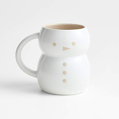 Snowman 11-oz. Stoneware Mug | Crate & Barrel