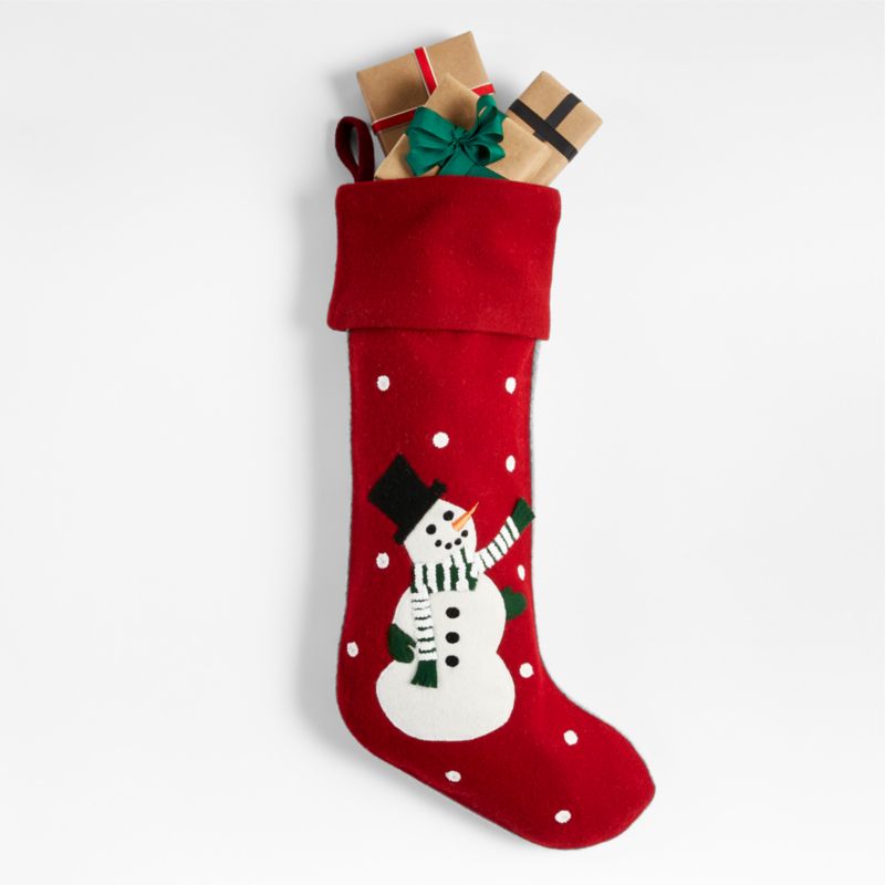 Snowman Personalized Christmas Stocking + Reviews | Crate & Barrel